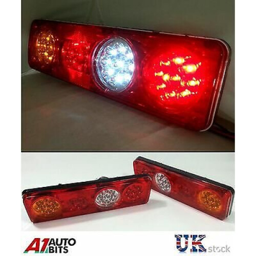 2X UNIVERSAL 6 FUNCTION LED REAR TAIL TRAILER CARAVAN LIGHTS LAMPS ...