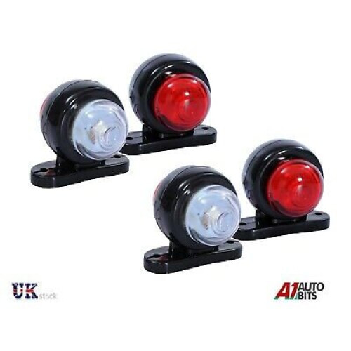 4 X MINI SIDE RUBBER LED MARKER LIGHTS TRAILER TRUCK LORRY CAMPER 12 V ...