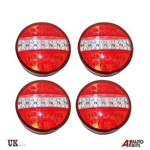 2 PAIRS LED Rear Tail Lights Lamps 12V TRUCK TRACTOR CARAVAN CHASSIS ...