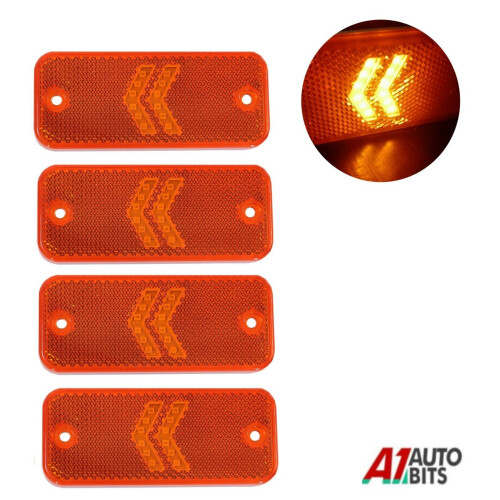 4 Led Direction Side Orange Marker Lights 12-24V Trailer Bus Truck ...
