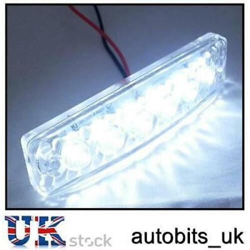 4 X 24V LED WHITE SIDE MARKER LIGHTS TRUCK LORRY TRAILER BUS VAN ...