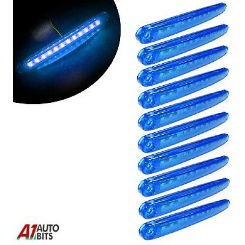 10x Side Outline Marker 12 Blue Led Signal Lights For Truck Trailer ...