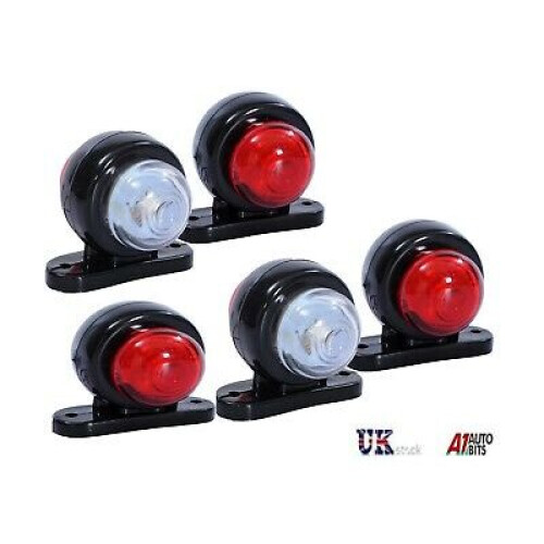 SET OF 5 MINI 12V LED RUBBER STALK MARKER LIGHTS LORRY TRUCK TRAILER ...