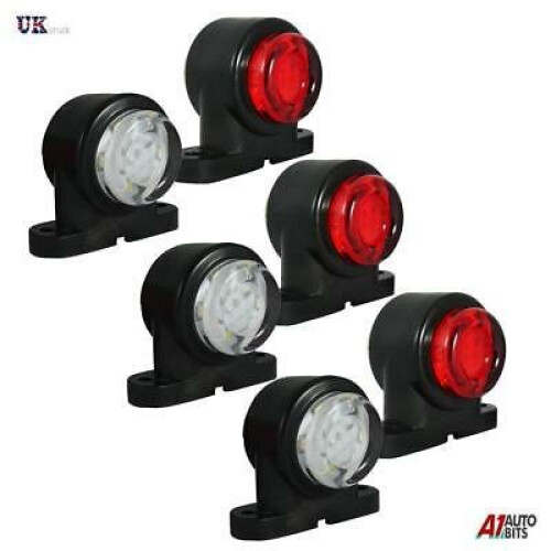Set Of 6 Mini 12v 24v Led Rubber Stalk Marker Lights Lorry Truck ...