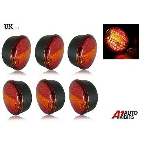 3x Pair 12v Rear Led Lights Stop Tail Indicator 4 Function Tractor ...