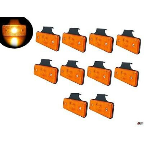 Hight Quality 10x Amber Side Marker Reflector Lights 12v/24v Lorry Van ...