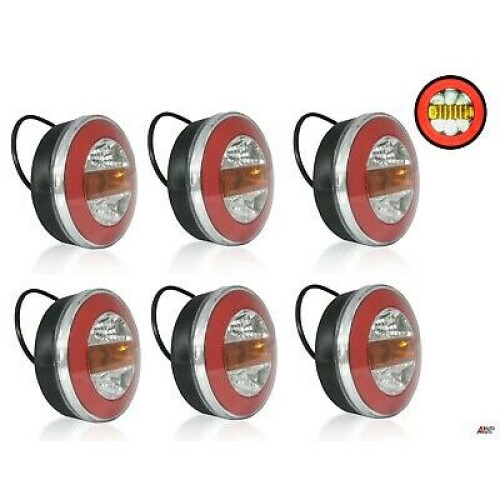 6x Neon Glow Ring Led Rear Round Hamburger Tail + Fog Lamps Light Truck ...