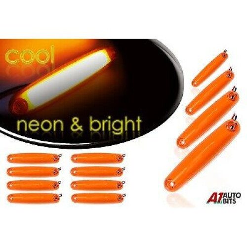 12x 10 LED Orange Neon Side Marker Lights Amber Truck Lorry Van Camper ...