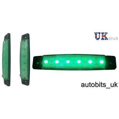 1 X 24V 24 Volt Led Green Side Marker Light Position Truck Trailer ...