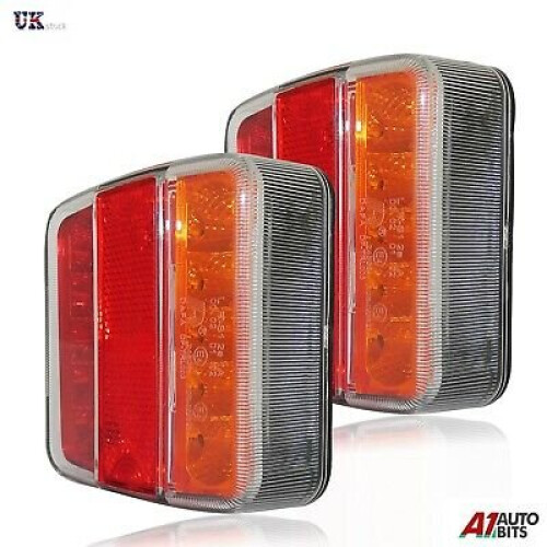 2X 12V 1 LED TRAILER TRUCK BUS VAN STOP REAR TAIL INDICATOR LIGHTS ...