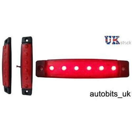 1 X 24V Led Red Rear Side Marker Light Position Cab Truck Trailer Lorry ...
