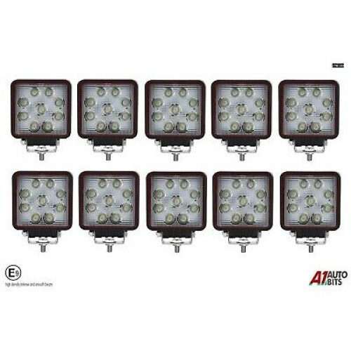 Ten HQ 27w Led 4'' Square Led Work Lights Lamps Lorry Tractor Offroad ...
