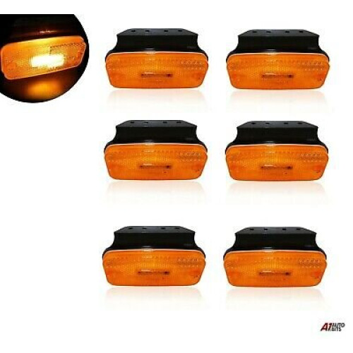 HQ 6x Orange Side Marker Lamps Lights 12v / 24v Lorry Van Bus Truck E ...