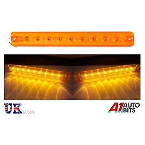 1X ORANGE AMBER 24V 9 LED Side Marker Indicator Light For Man Daf ...