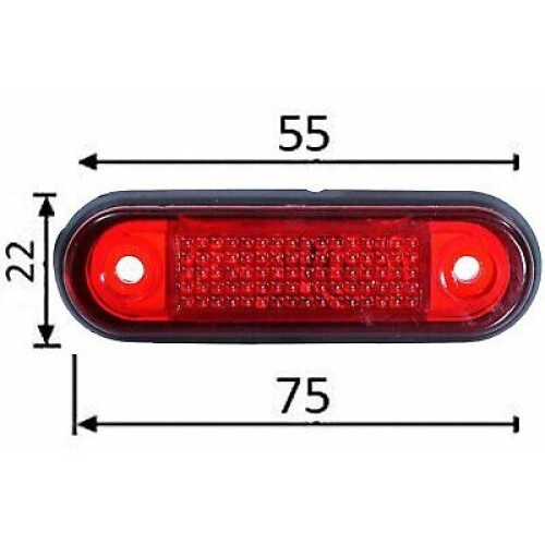 4x 24v Flush Led Red Marker Lights For Kelsa Bars For Scania Man Daf ...