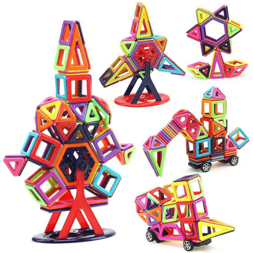 Magnetic Building Blocks Set, 166 Pcs Magnet Toy Construction Castle ...