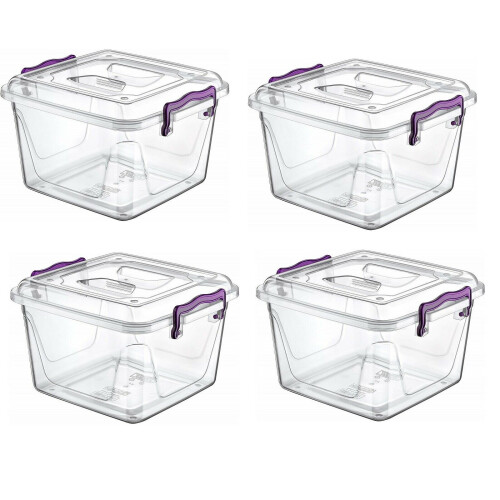 4 X 6L Plastic Strong Pantry Box, Transparent Storage Box Container on ...