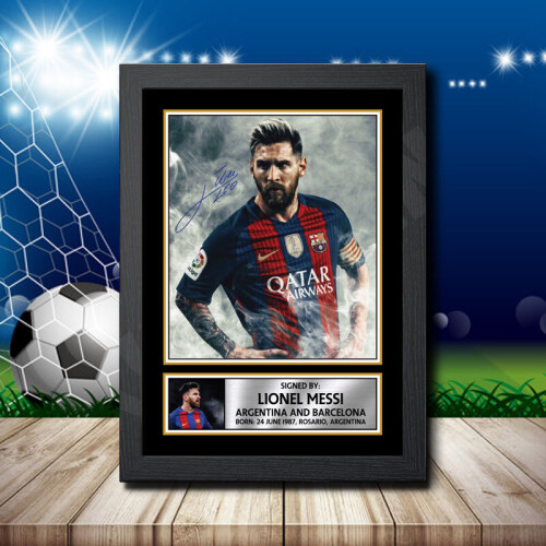 Lionel Messi Barcelona 6 - Signed Autographed Footballers Star Print on ...