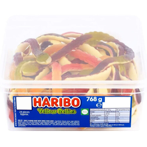 Haribo Giant Snakes Yellow Bellies sweets 768g tub on OnBuy