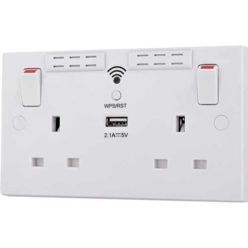 BG 2 Gang Switched Socket Wifi Extender With USB [922UWR-01] on OnBuy