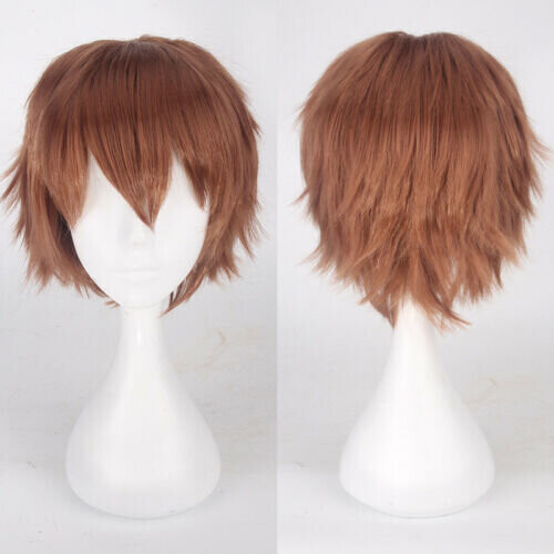 Light Brown Unisex Boy Girls Anime Short Wig Cosplay Straight Hair Wigs Fancy Dress on OnBuy