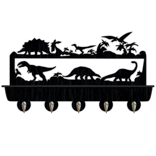 Dinosaur Wall Mounted Wooden Key Hook Coat Rack,Farmhouse Mounted Coat ...