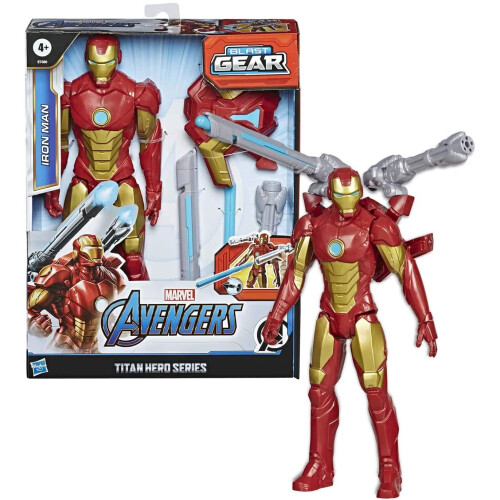 Marvel Avengers Titan Hero Blast Gear Launcher Iron Man 12" Action ...
