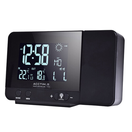 Acctim 71863 Radio Controlled Mantle Clock and Weather Forecast Station ...