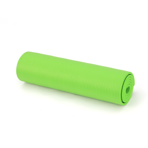 (Green) 10mm Yoga Mat for Pilates Gym Exercise Carry Strap Thick Large ...