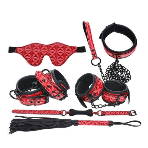 Bondage Restraint Kit - Black and Red - 6 Piece on OnBuy