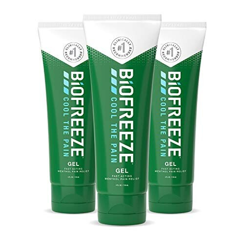 Biofreeze Pain Relieving Gel, 118ml Tube, 3 Pack Bundle, Cooling Topical Analgesic, On-the-Go ...