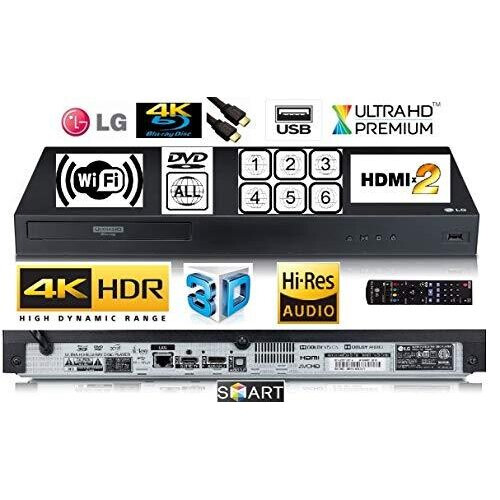 LG UBK90 SMART WIFI 4K UHD (Ultra High Definition) Blu-ray /DVD/CD player with MULTIREGION for ...