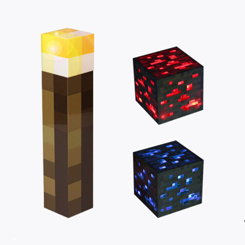LED Minecraft Torch & Ore Lights | Keyring, Handheld Or Wall-Mounted ...
