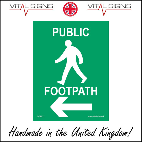 GE762 Footpath Left Arrow Sign Direction Walking Hiking Route Farmland ...