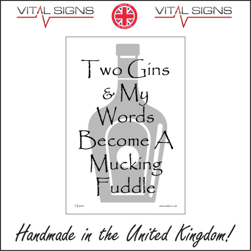 (150 x 200mm - 6 x 8, Sticker / Sav - White Background) HU204 Two Gins ...