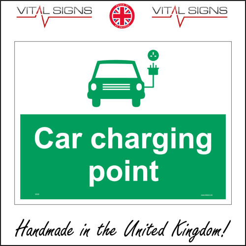 VE229 Car Charging Point Sign Electric Plug In Carbon Garage Shop Evs ...