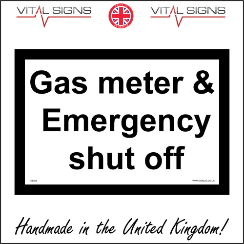 (150 x 100mm - 6 x 4, Sticker / Sav - White Background) GE814 Gas Meter ...