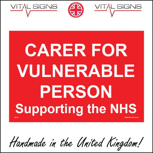 (200 x 150mm - 8 x 6, Sticker / Sav - White Background) GE774 Carer For ...