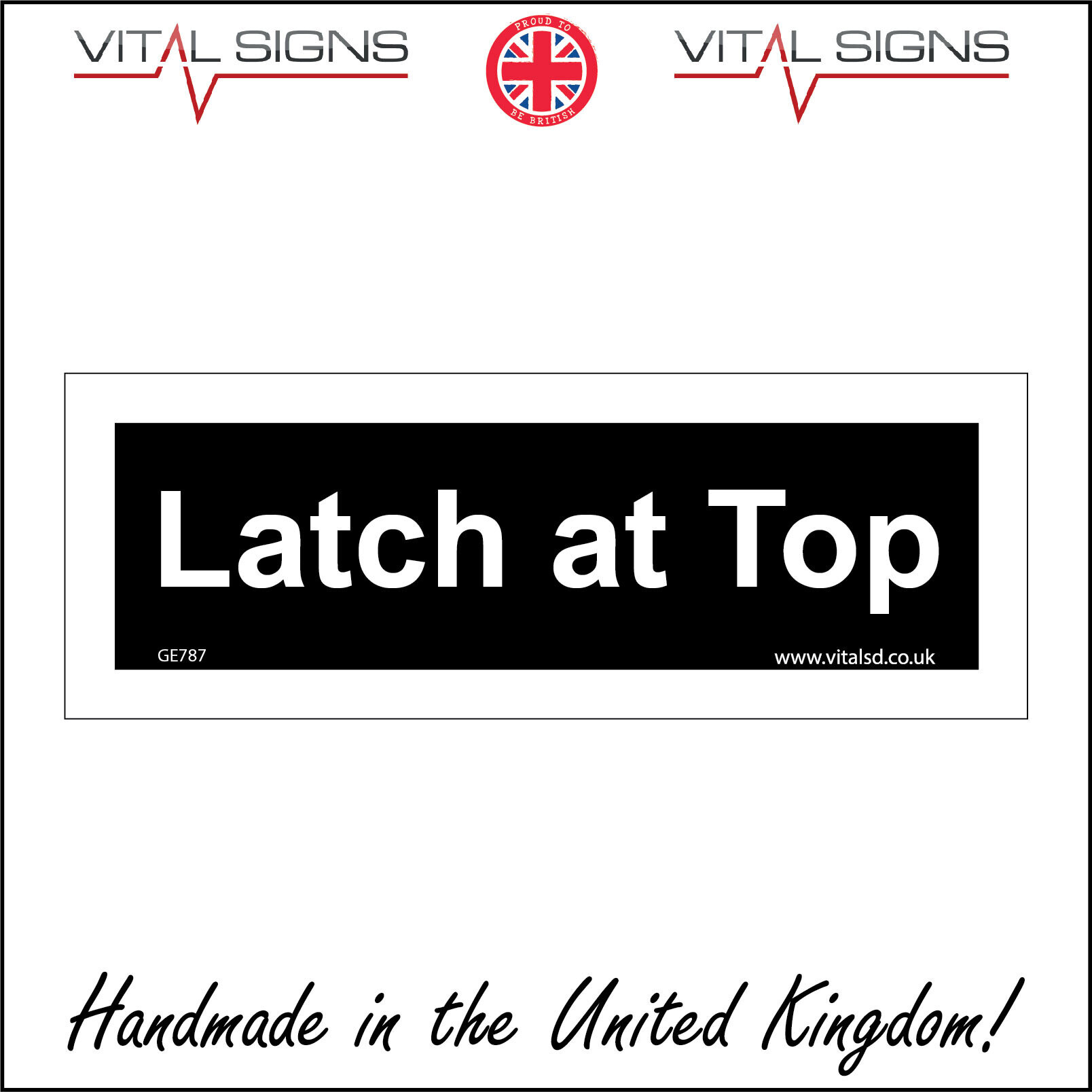 (150 x 50mm - 6 x 2, Sticker / Sav - White Background) GE787 Latch At ...