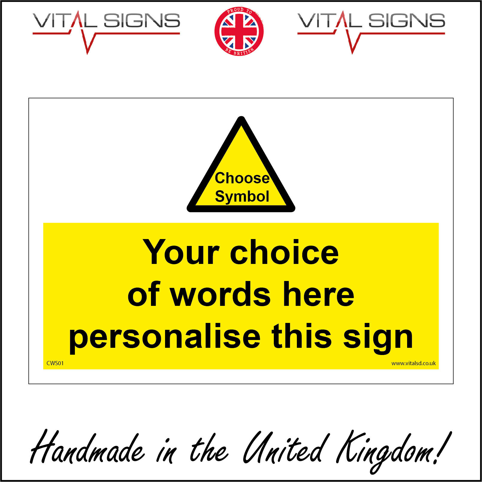 (300 x 200mm - 12 x 8, Magnetic - Vehicle Grade) CWS01 Customised Warning Sign Personalised ...