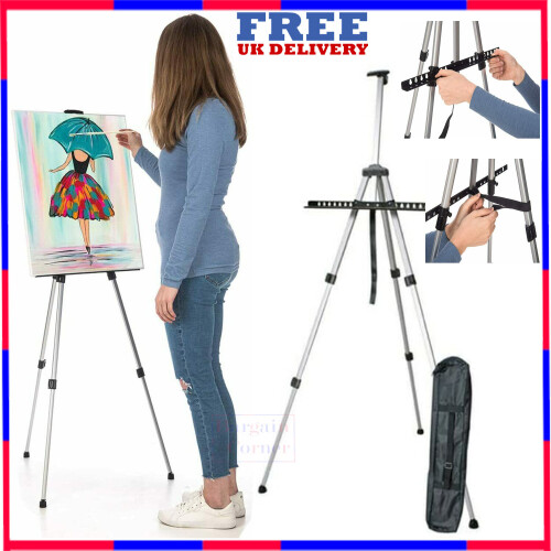 Deluxe Artist Easel 135cm Portable Field Easel Aluminium Foldable Easel ...