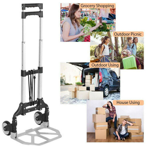 80KG HEAVY DUTY LIGHT FOLDING FOLDABLE HAND TRUCK BARROW CART TROLLEY ...