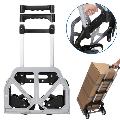 80KG HEAVY DUTY LIGHT FOLDING FOLDABLE HAND TRUCK BARROW CART TROLLEY ...