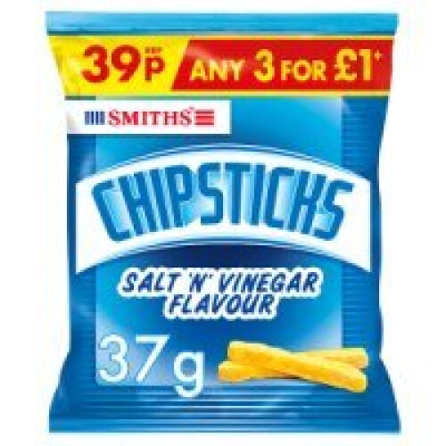 Smiths Chipsticks Salt & Vinegar Snacks 37 G (30 x 37g) on OnBuy