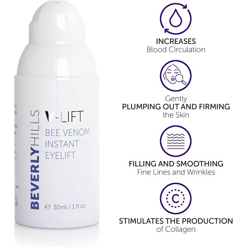 Beverly Hills V-Lift Instant Eye Lift and Eye Tuck Bee Venom Serum for ...