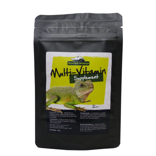 Reptile World Multi Vitamin with D3 100g - Tortoise, Bearded Dragon ...