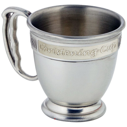 Ideal Christening Gift Pewter Tankard Cup Christening Wording Band ...