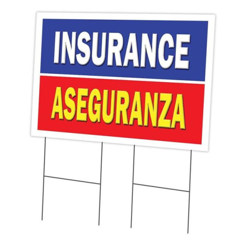 SignMission C-2436-DS-Insurance Aseguranza 24 x 36 in. Yard Sign ...