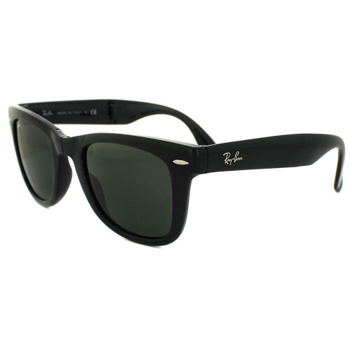 Ray-Ban Sunglasses Folding Wayfarer 4105 Black Green 601 Medium 50mm on ...