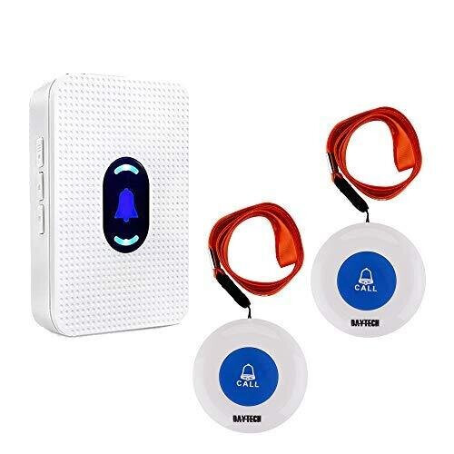 Daytech Wireless Caregiver Pager System: 1 Receiver + 2 Call Buttons ...